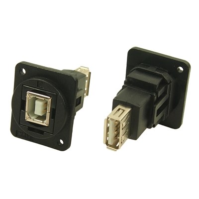 CLIFF CP30207NX XLR Feedthrough USB 2.0 B to USB 2.0 A Ni Plated | JPR Electronics Ltd